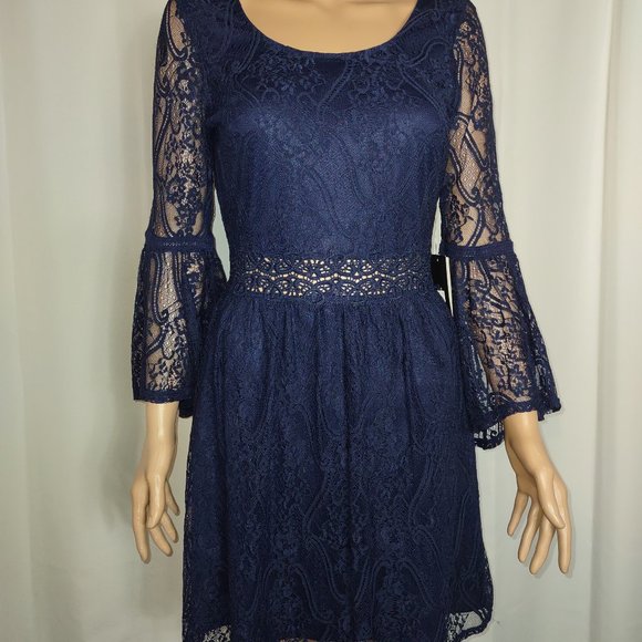BCX | Dresses | Bcx Dress Navy Blue Lace Mini Dress Size 7 | Poshmark